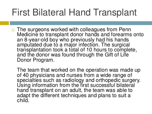 First Bilateral Hand Transplant on a Child Performed at CHOP