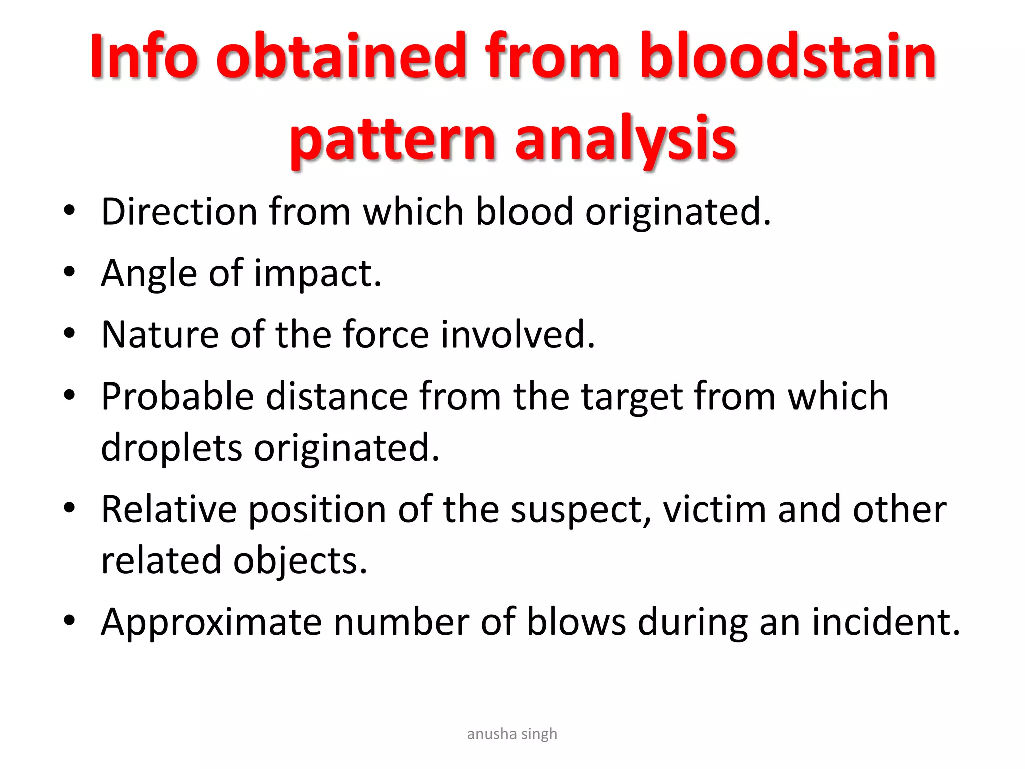blood spatter analysis | PPTX