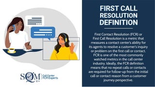 First Call Resolution PPT | PDF