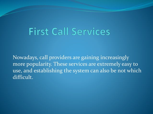 First call services | PPTX