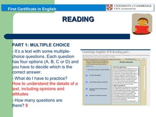 First Certificate in English | PPT | Standardized Testing | Educational ...