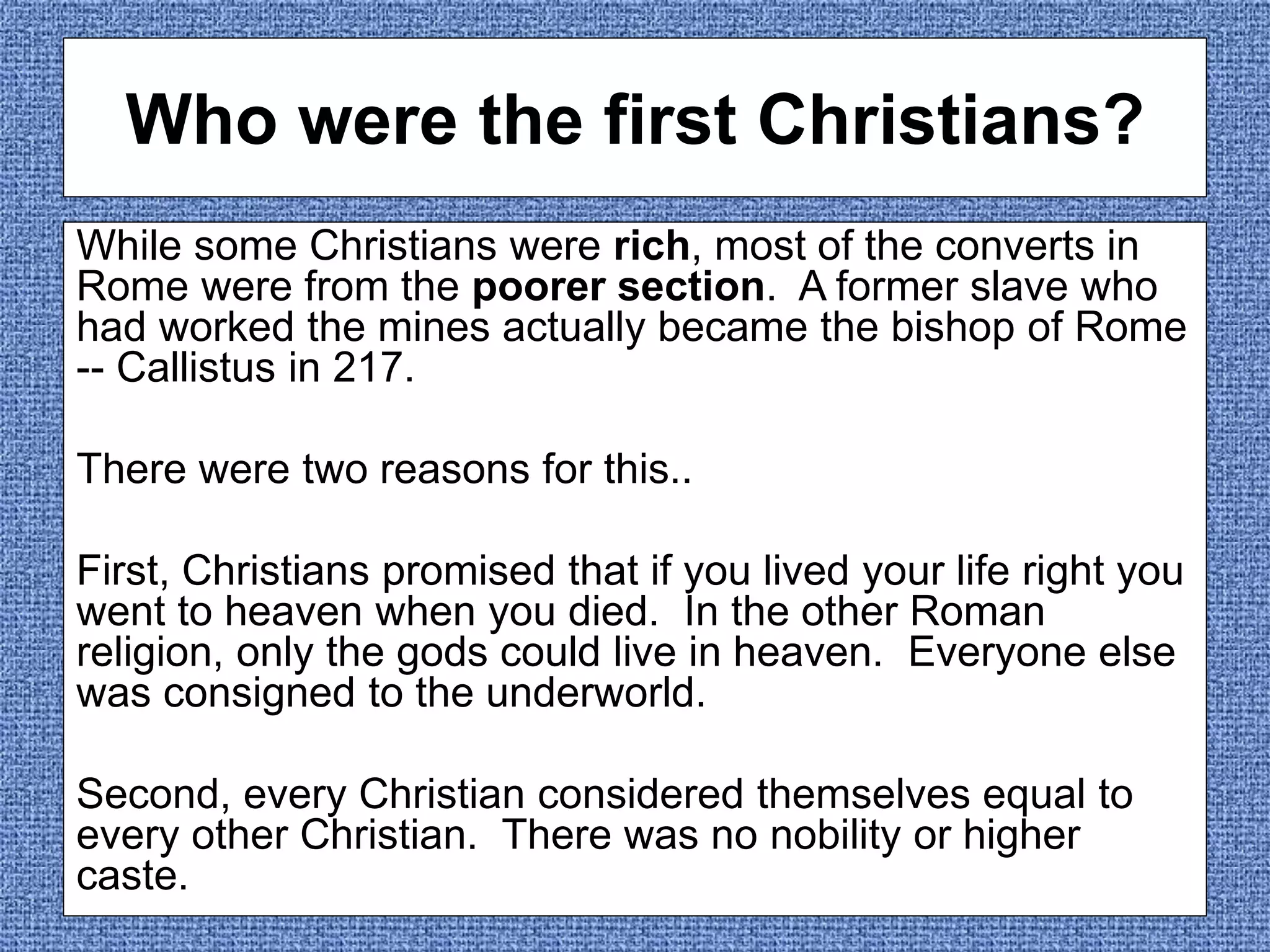 First christans in Rome | PPTX