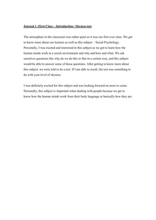 First class – introduction | PDF