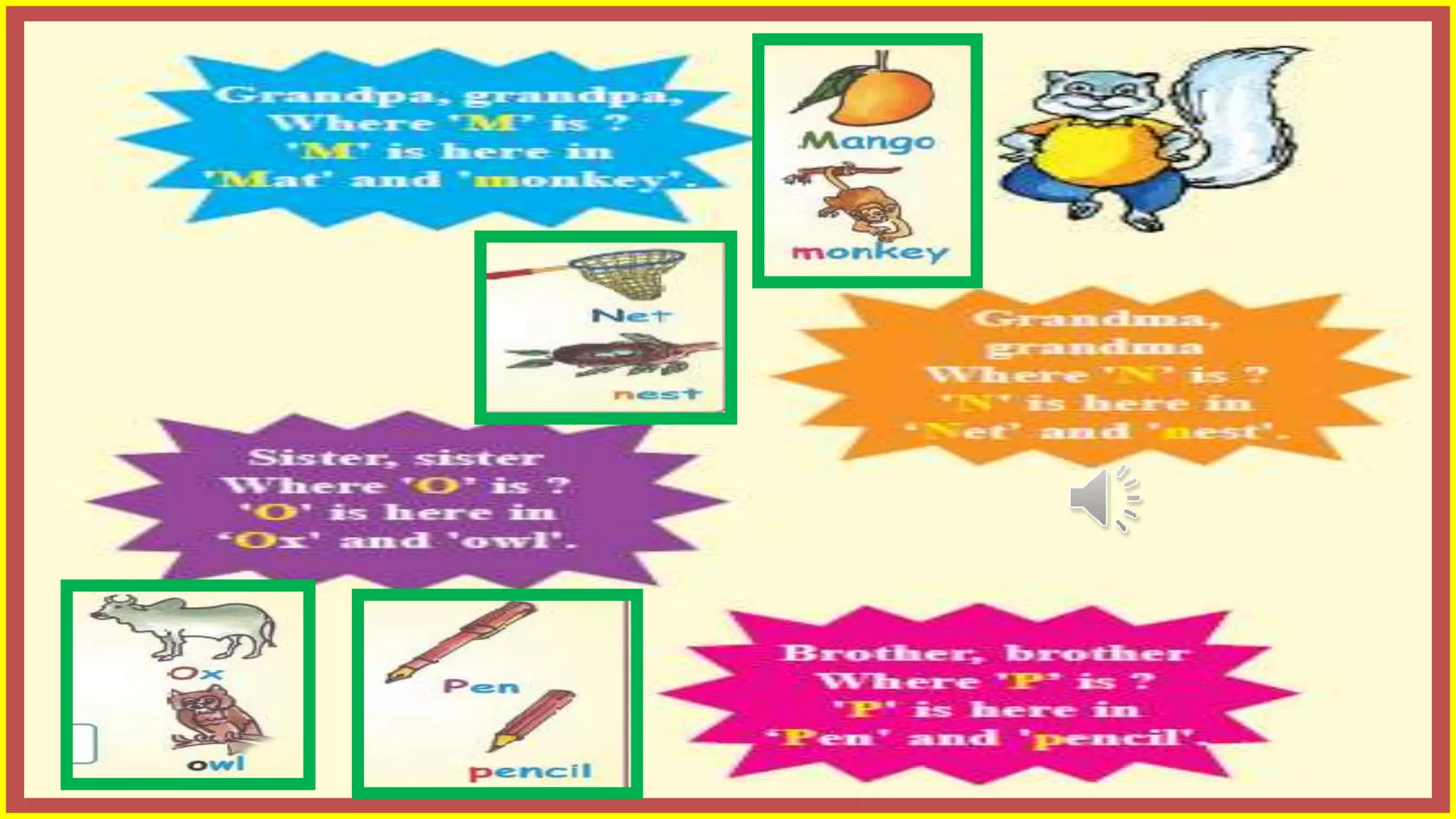 First Class Alphabets Rhymes | PPT