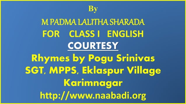 First Class Alphabets Rhymes | PPT