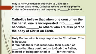first holy communion Eucharist thanksgiving | PPTX