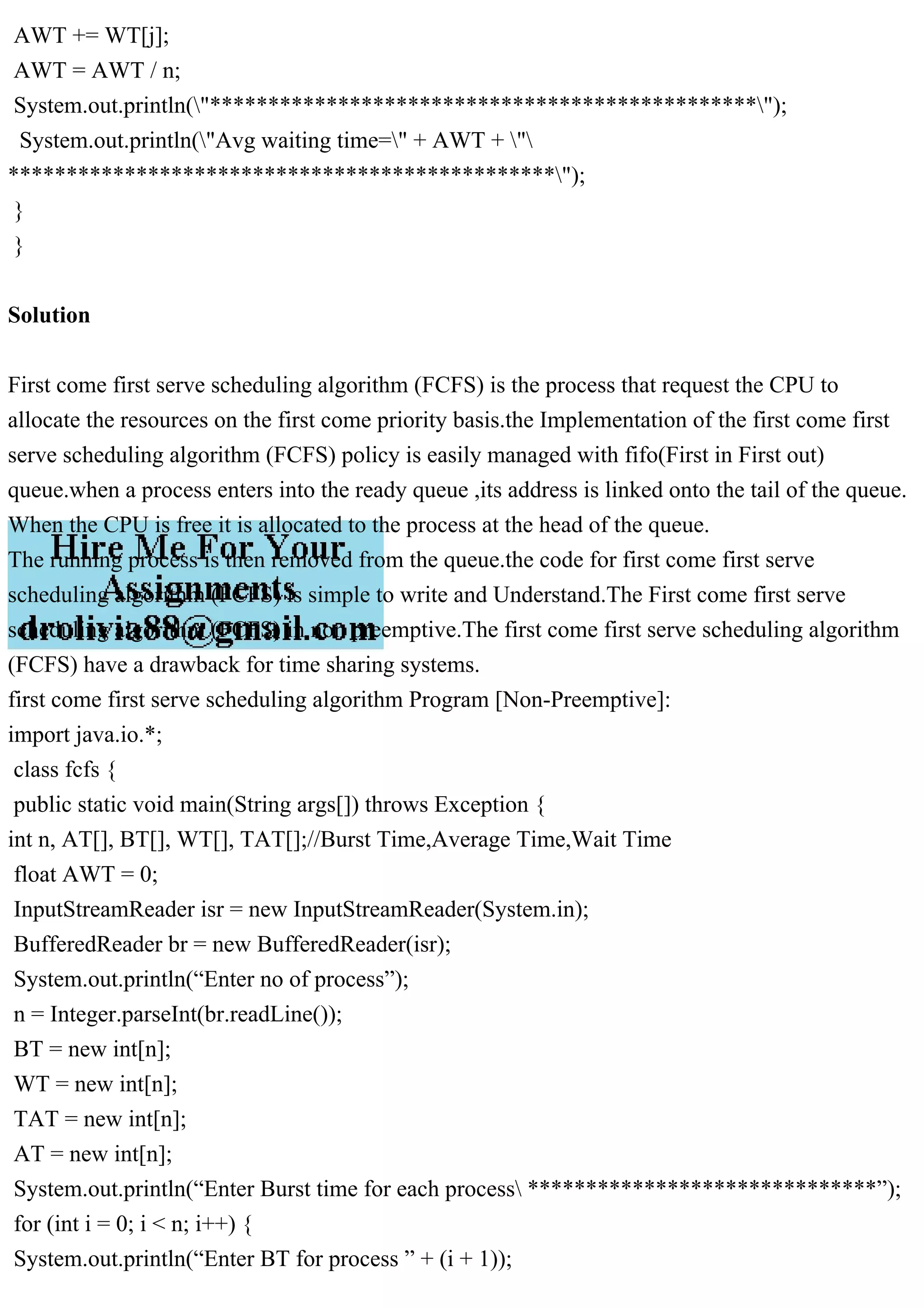 First Come First Serve Scheduling Algorithm Fcfs Is The Process Th Pdf