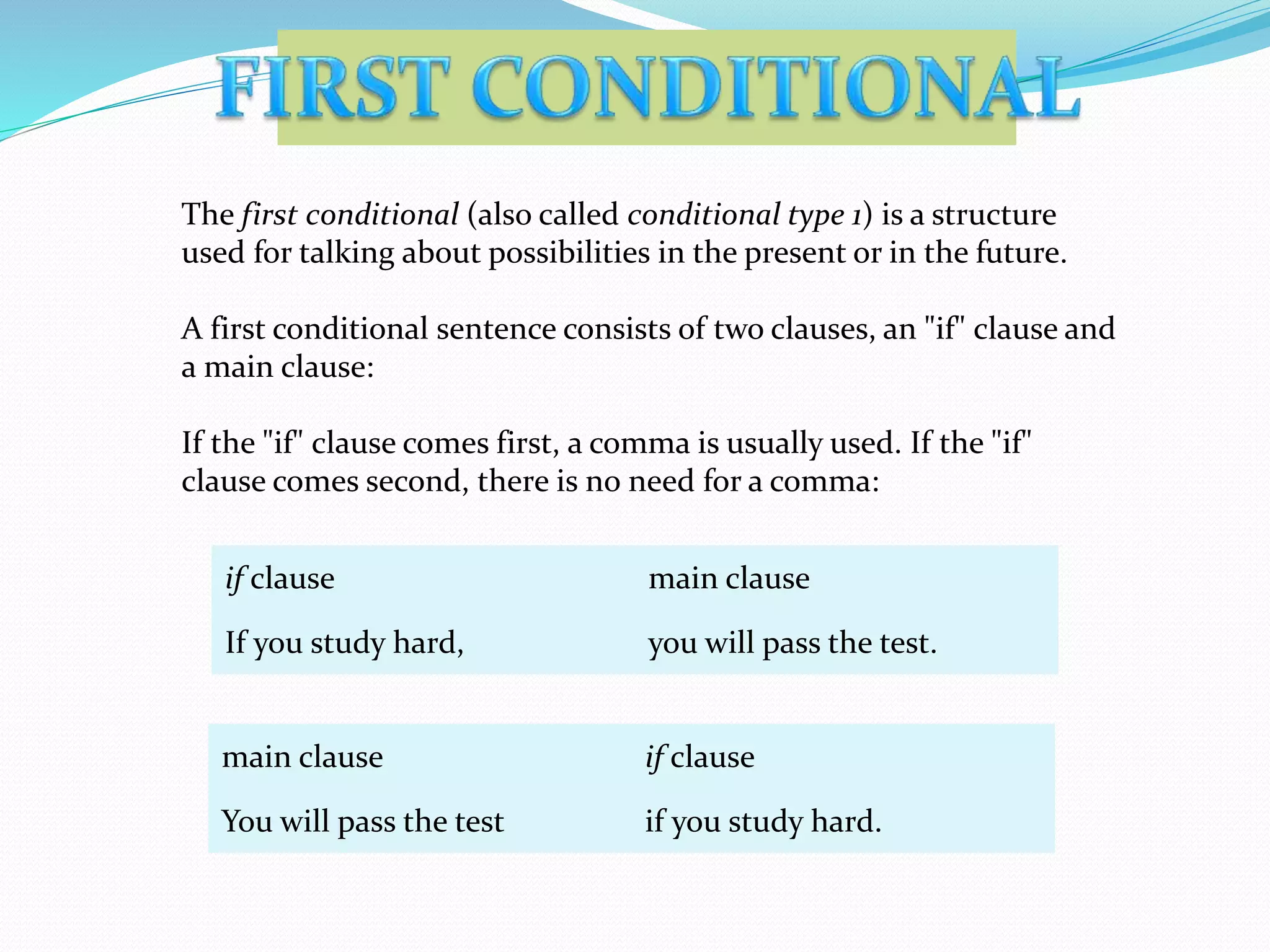 First conditional | PPTX
