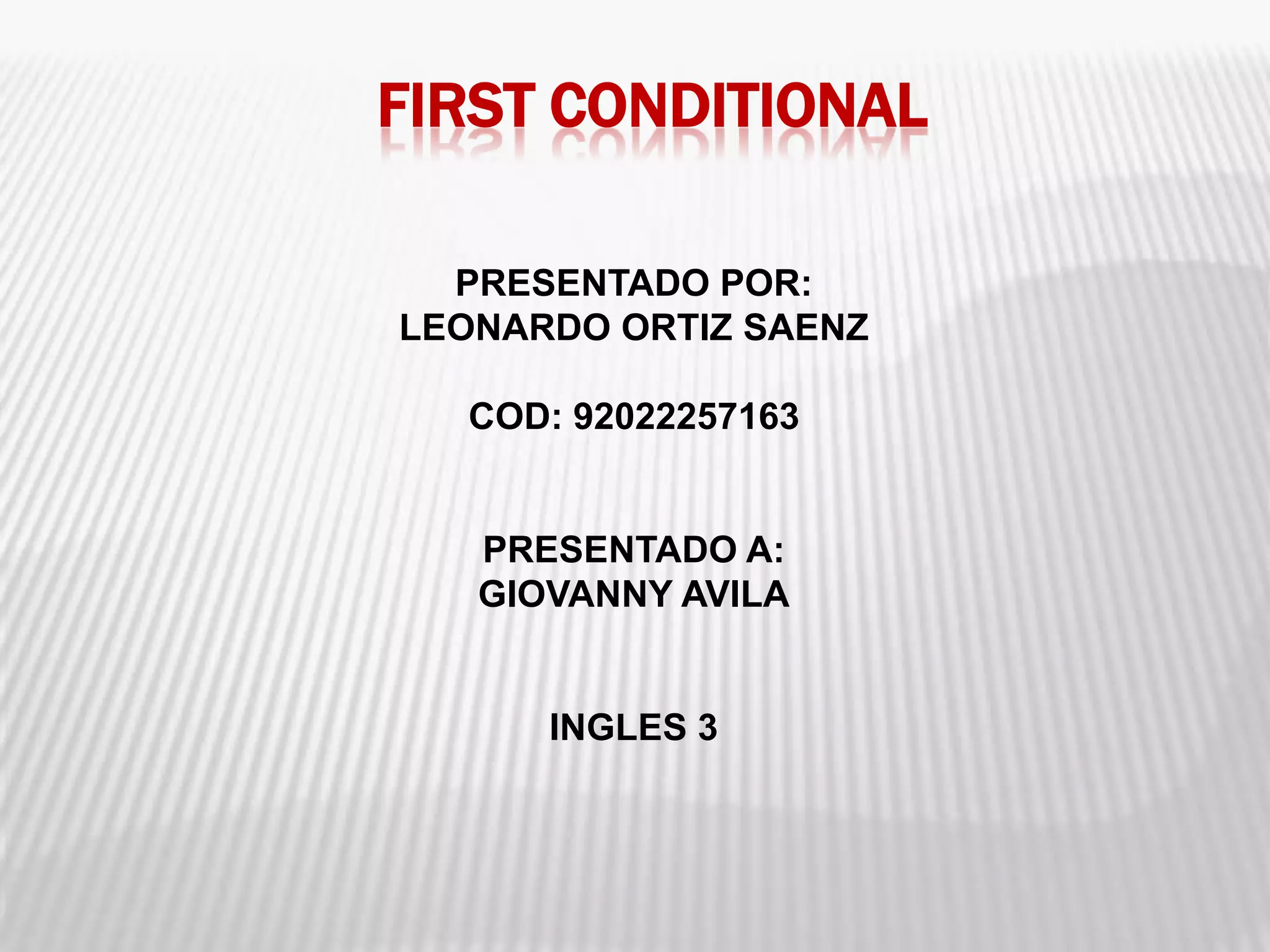First conditional | PPT