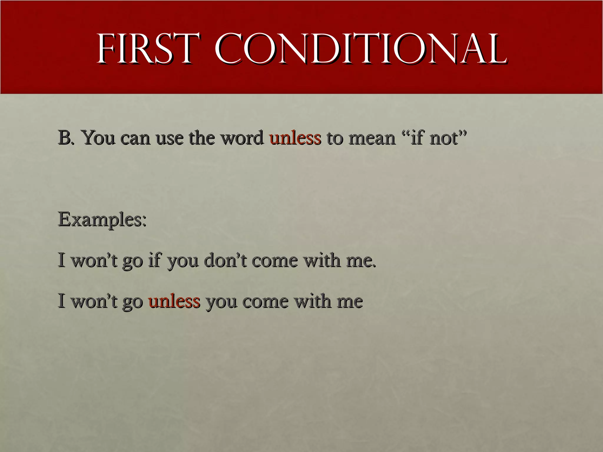 First Conditional | PPT