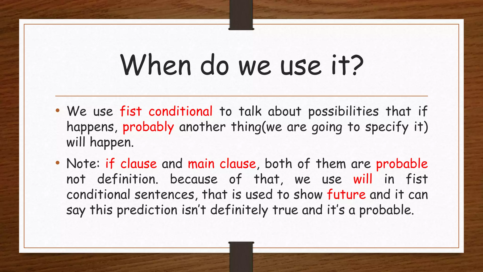 First conditional | PPTX
