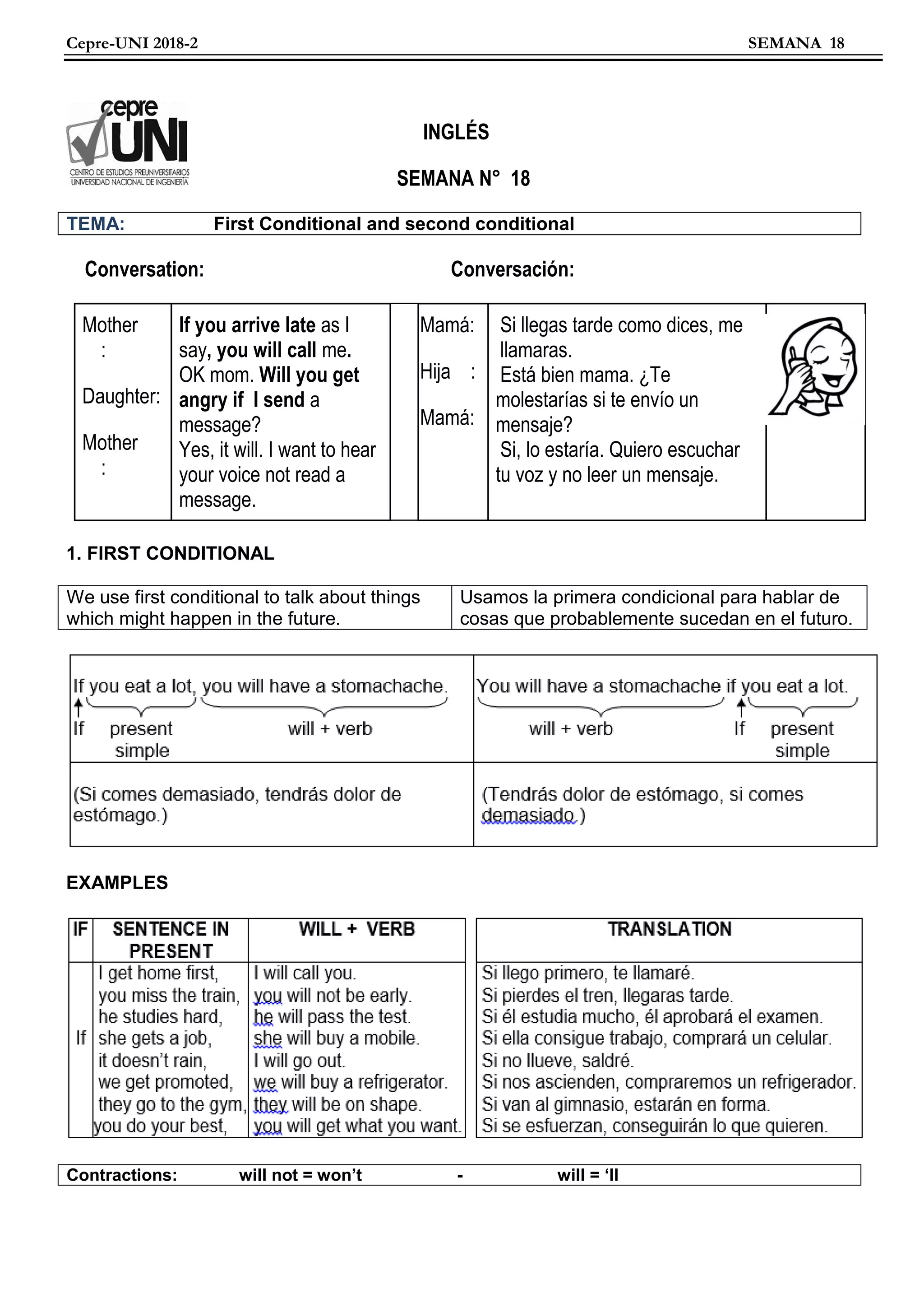 First conditional and second conditional 18 | PDF