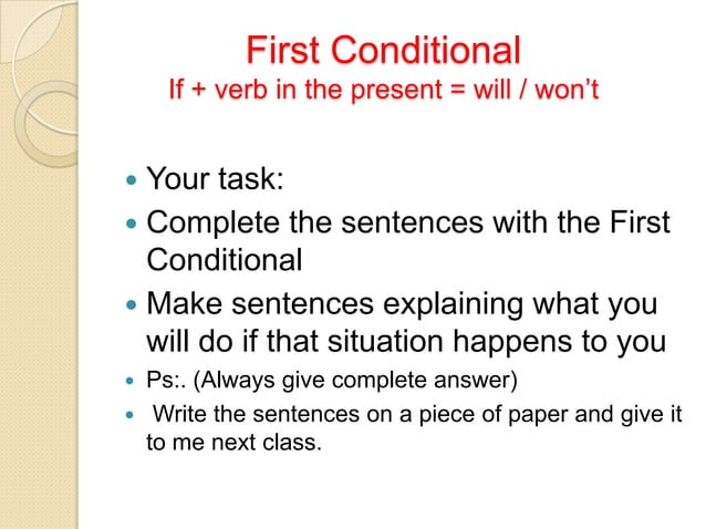 First conditional exercises | PPT