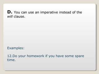 First Conditional Time Clauses Presentation | PPT