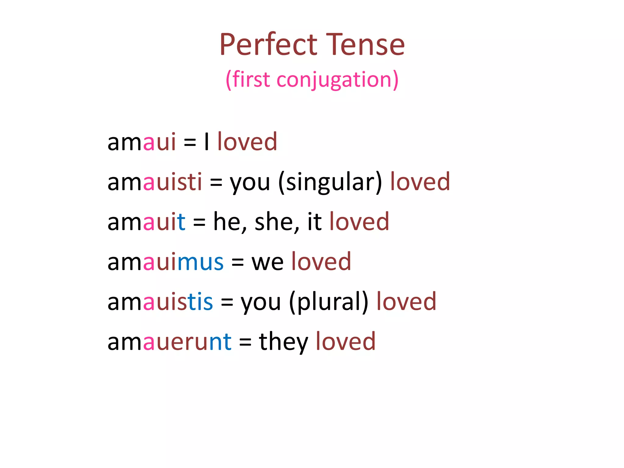 First Conjugation Verbs | PDF