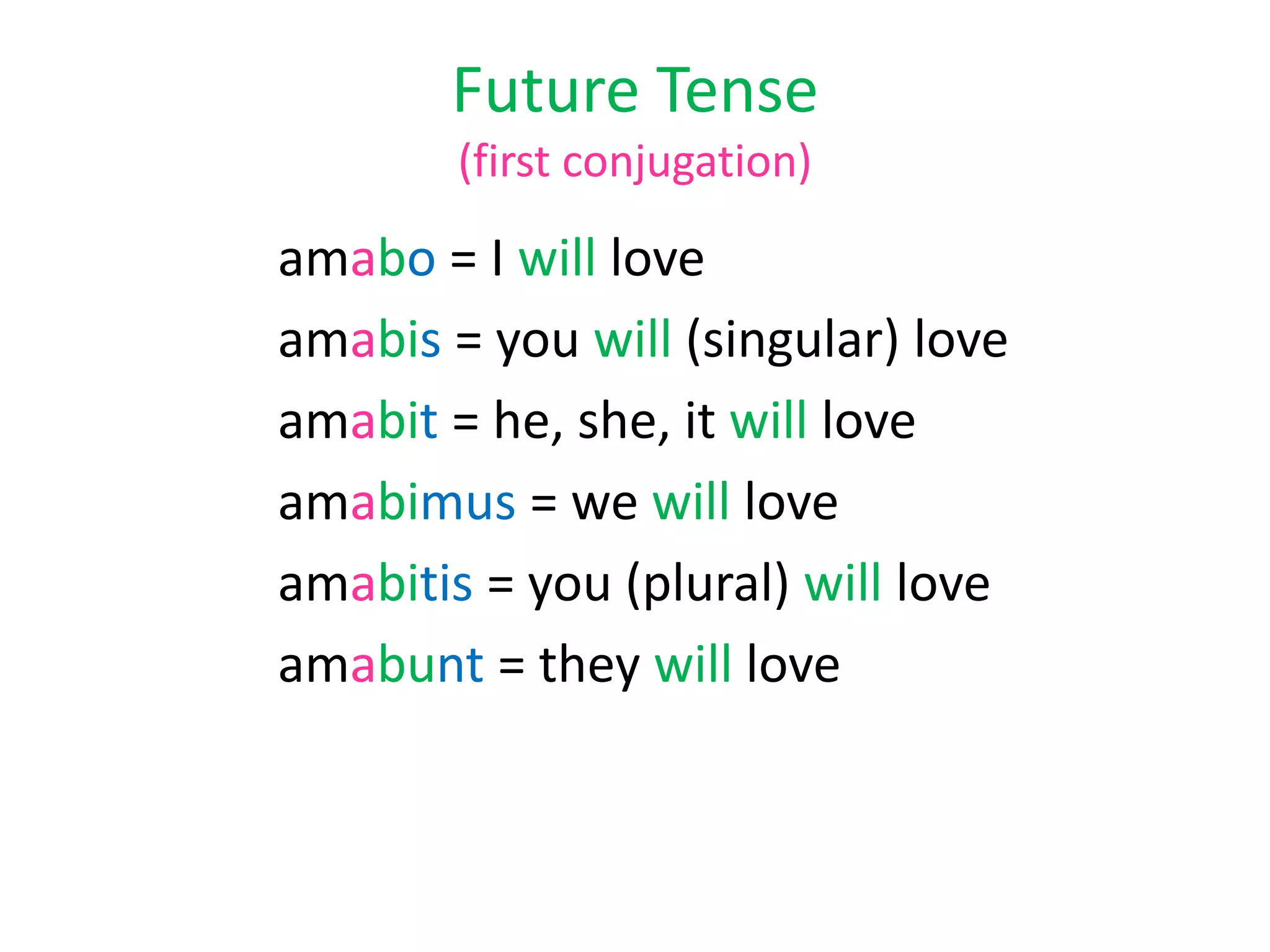 First Conjugation Verbs | PPT