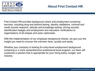 First Contact HR Overview | PPTX