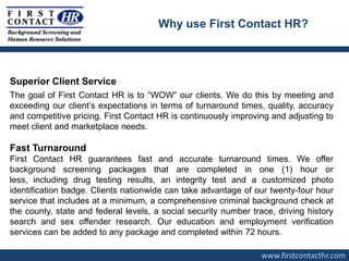 First Contact HR Overview | PPTX