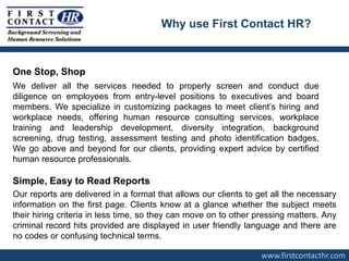 First Contact HR Overview | PPTX