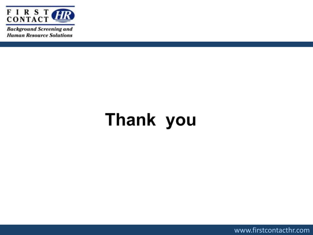 First Contact HR Overview | PPT