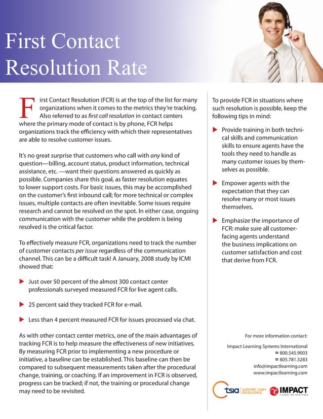First contact resolution rate | PDF