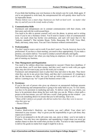 Journalism notes on: Feature Writing and Freelancing, which will ...
