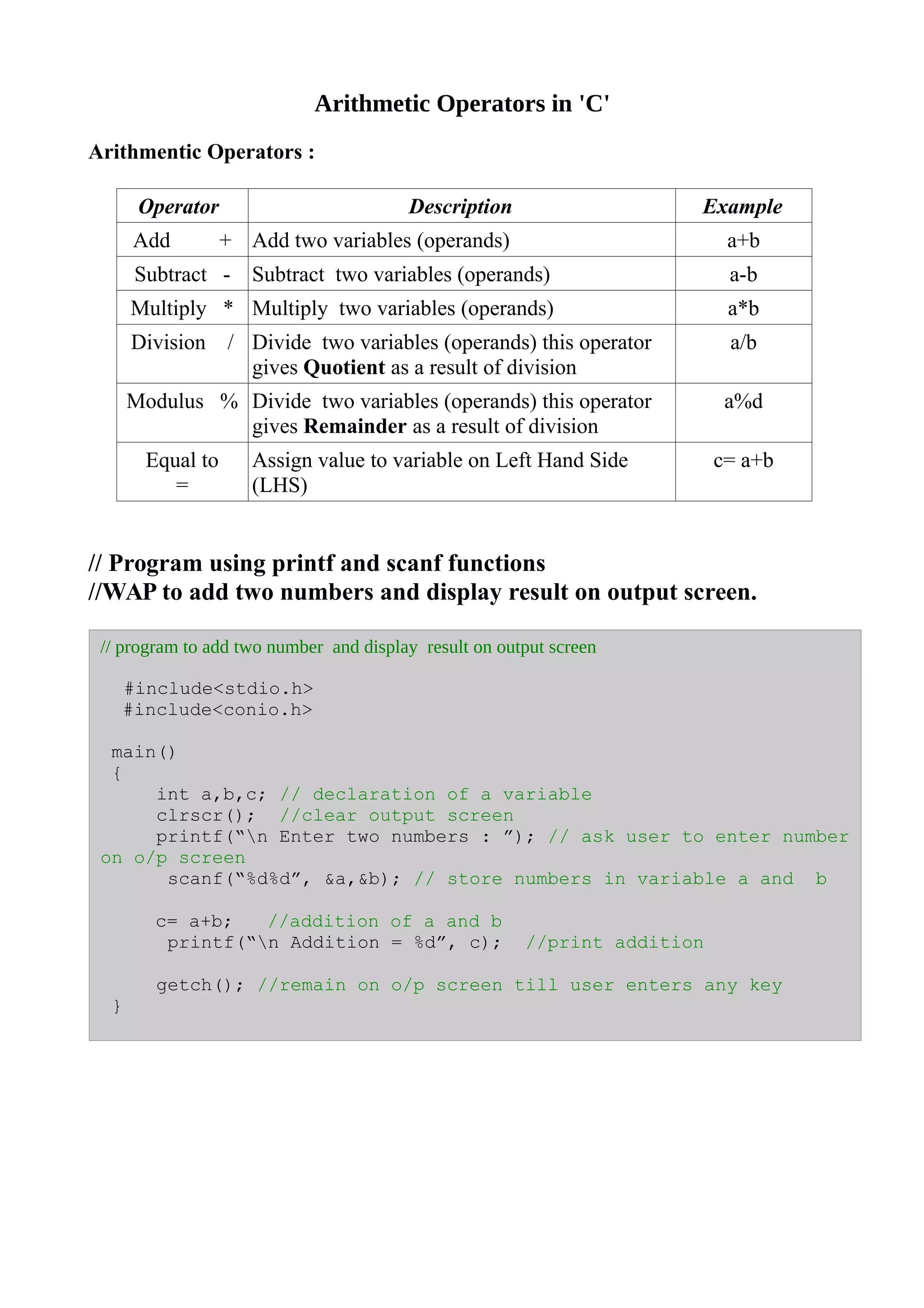 First c program | PDF | Programming Languages | Computing
