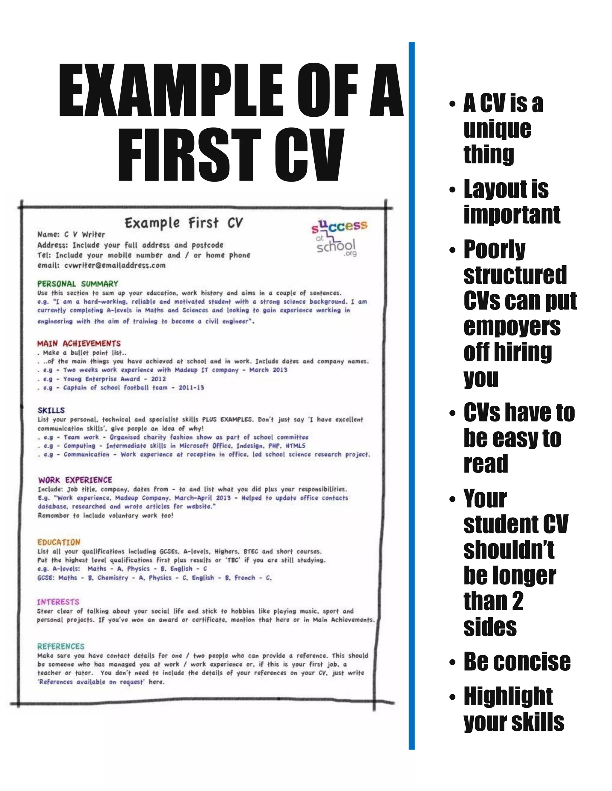 First CV for teenagers | PDF