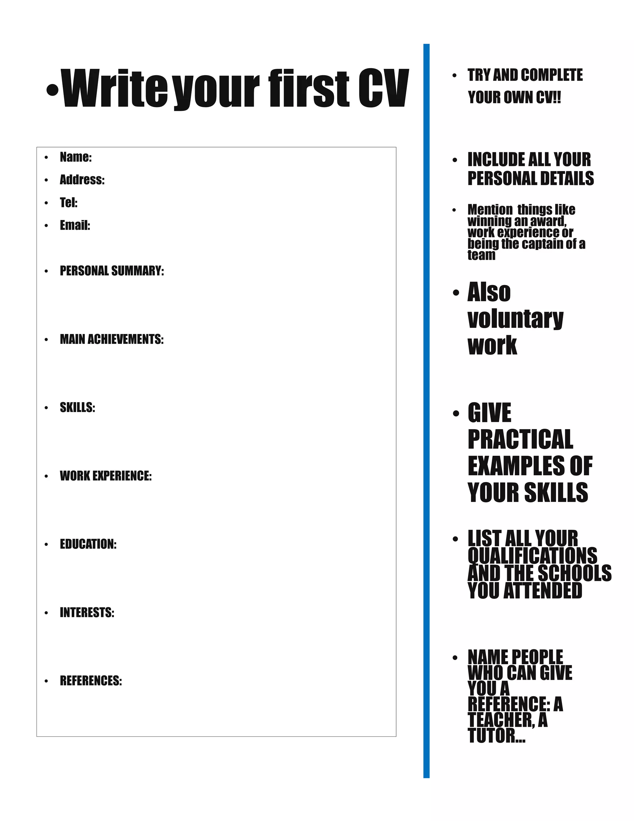 First CV for teenagers | PDF