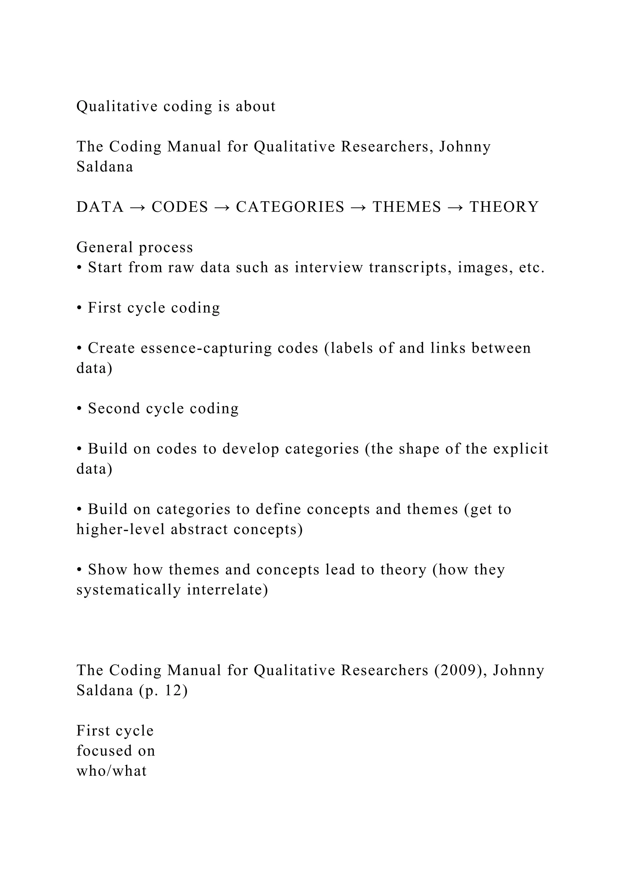 First Cycle CodingContent drawn from Johnny Saldana’s The .docx