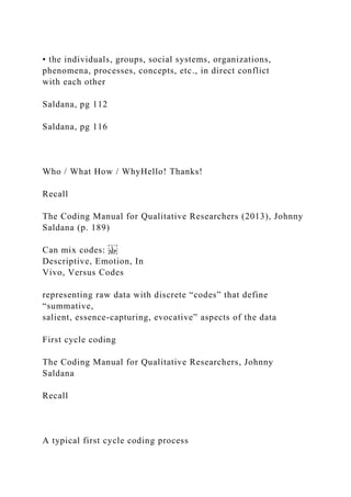 First Cycle CodingContent drawn from Johnny Saldana’s The .docx