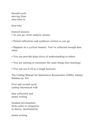 First Cycle CodingContent drawn from Johnny Saldana’s The .docx