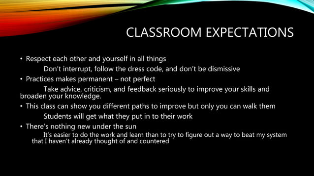 First Day Classroom Presentation | PPT