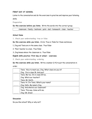 First day at school | PDF