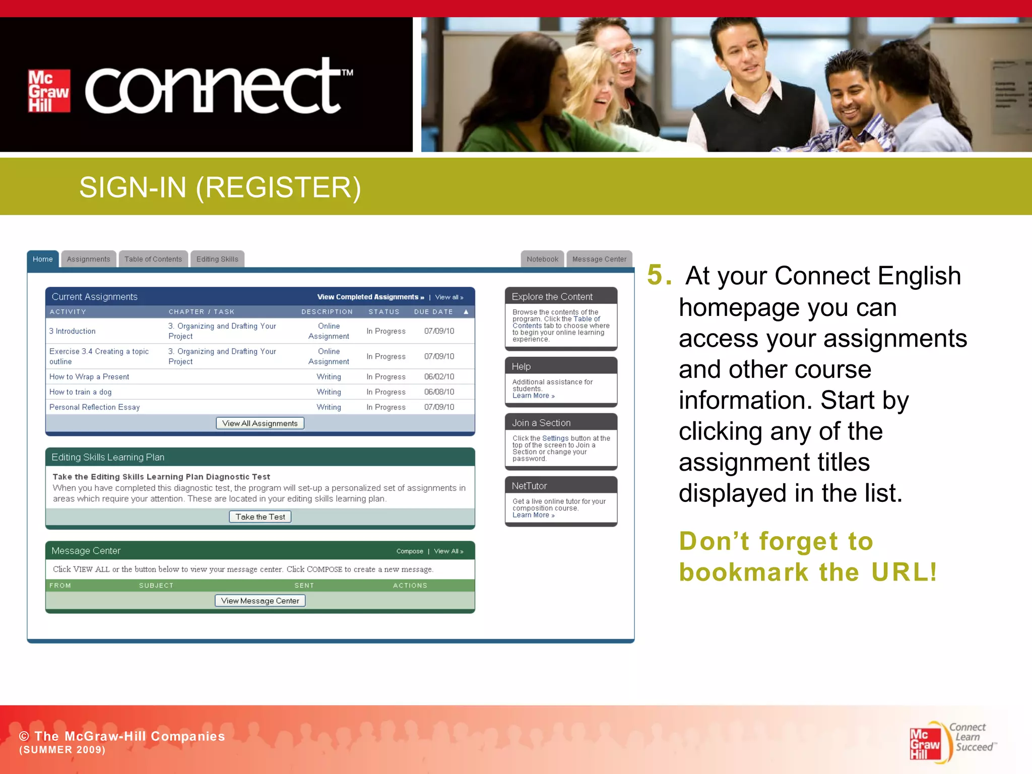 Registering For Connect Writing Eng091 Ppt