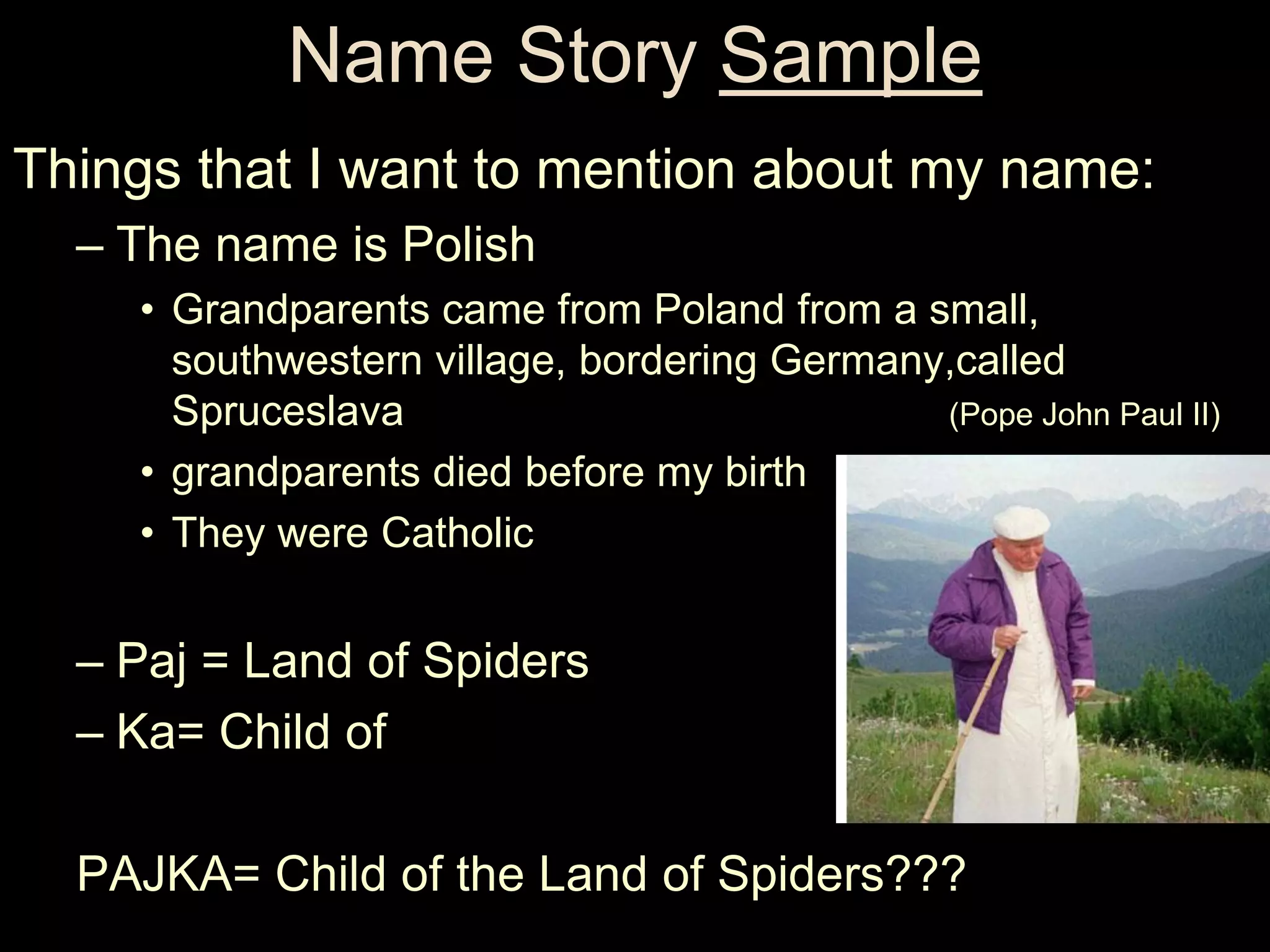 Name Story Assignment | PDF