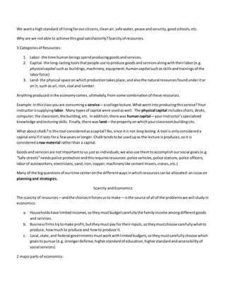 Introduction to Economics (first day lesson) | DOCX | Economy ...