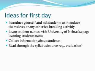 First day of class | PPTX