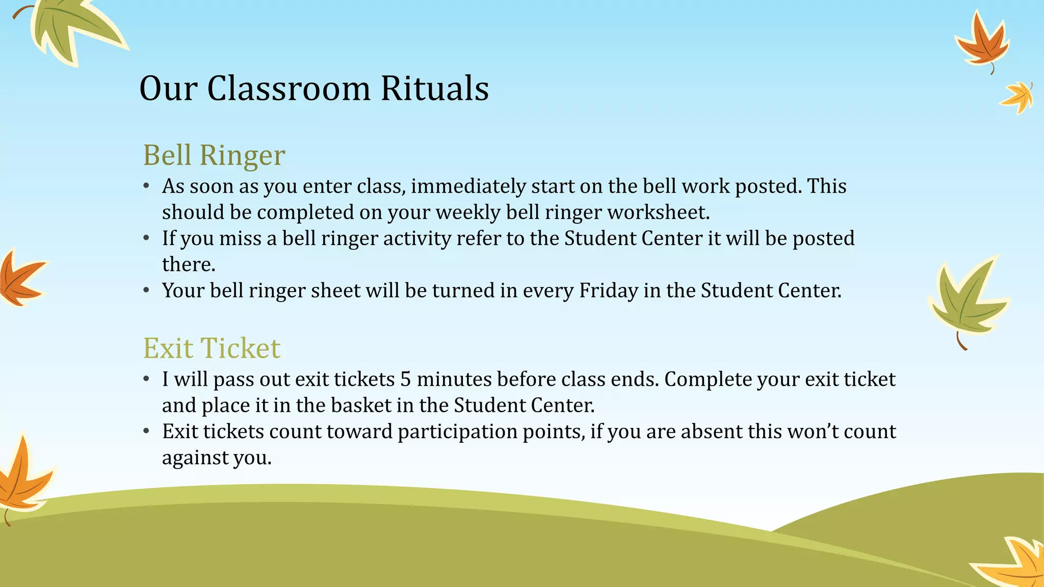 First day of class presentation | PPTX