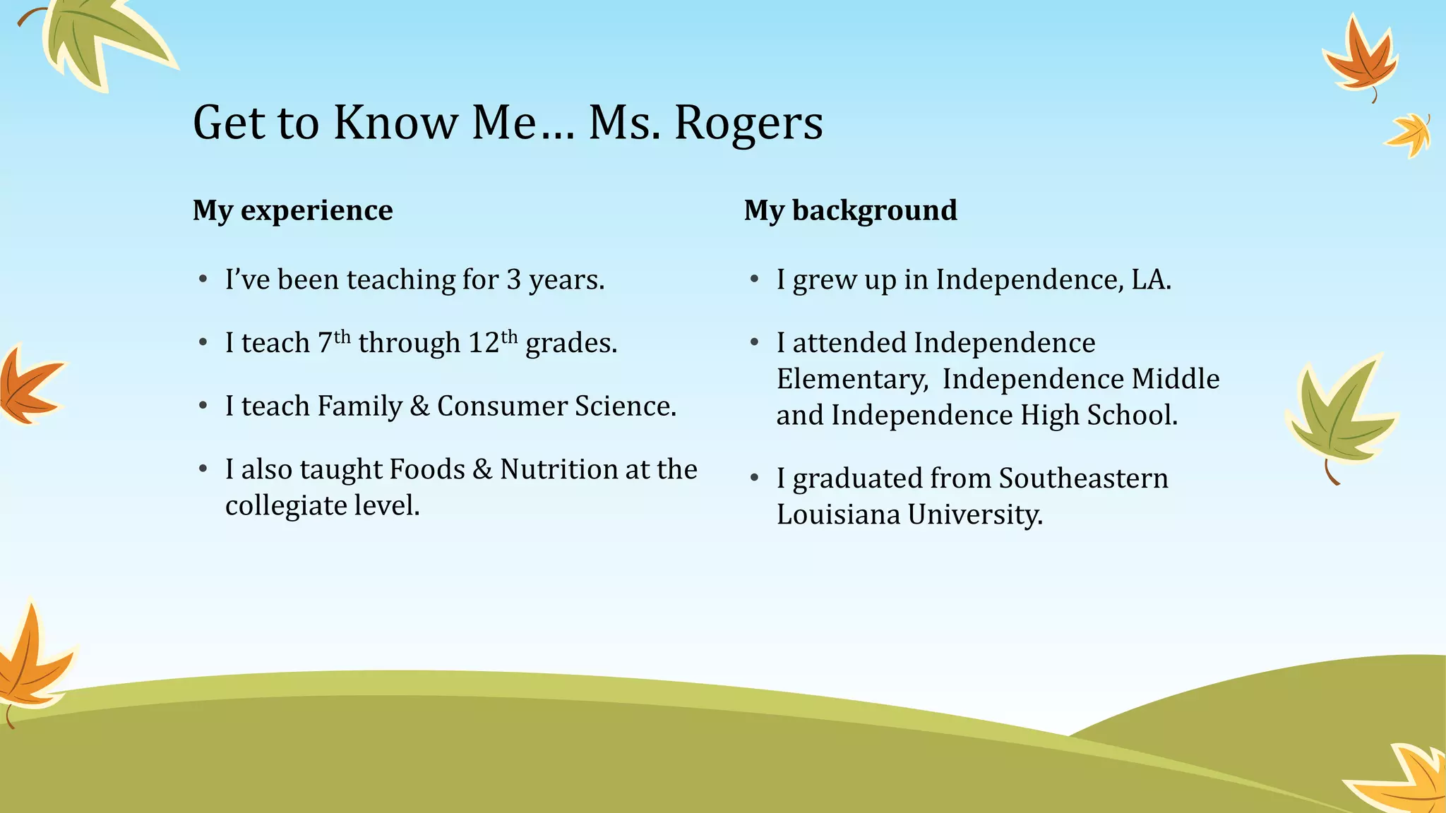 First day of class presentation | PPTX