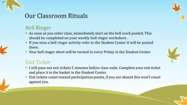 First day of class presentation | PPTX