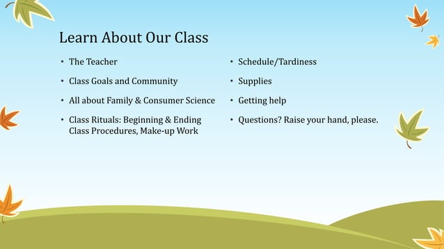 First day of class presentation | PPTX