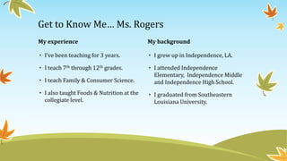 First day of class presentation | PPTX