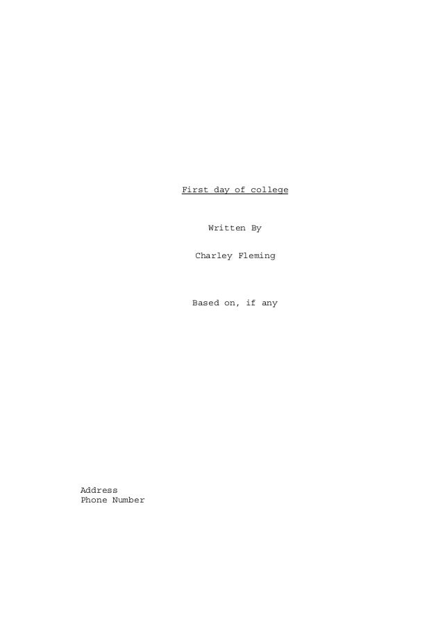 First day of college.