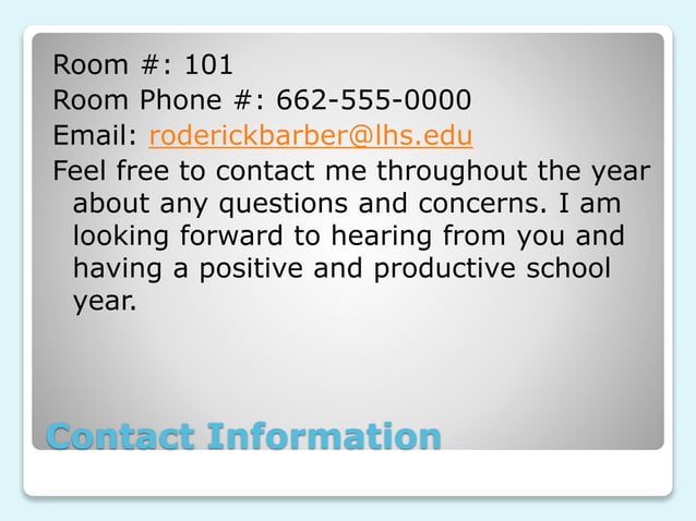 Roderick Barber First day of school | PPTX