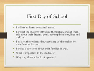 First day of school | PPTX