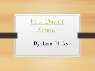 First day of school | PPT
