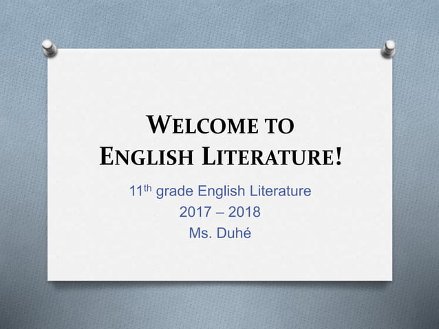 11th Grade English - First Day of School Powerpoint | PPTX | Homework and Study | Education