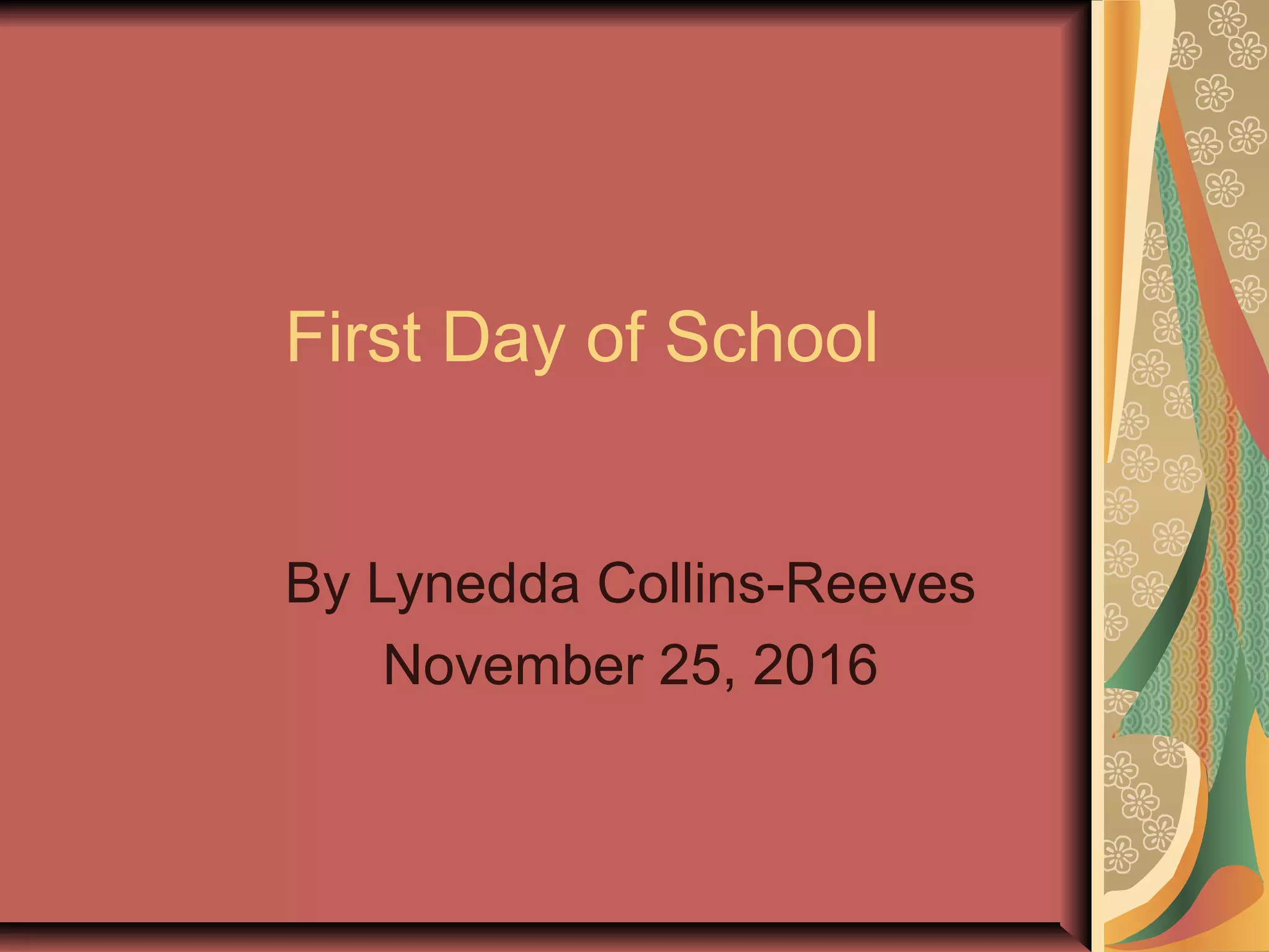 First day of School Powerpoint | PPT