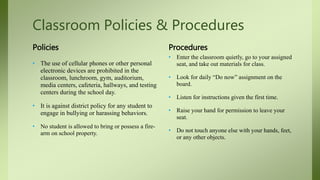 First day of school PPT by Juanita Moore | PPTX